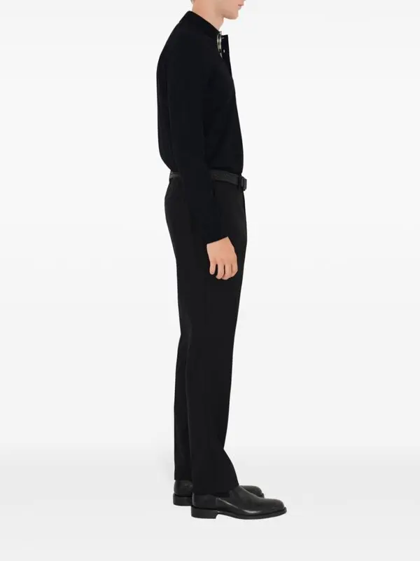 Burberry Long-sleeve Cotton Polo Shirt - Black