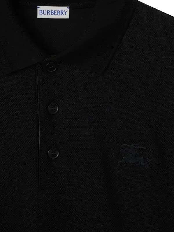 Burberry Long-sleeve Cotton Polo Shirt - Black