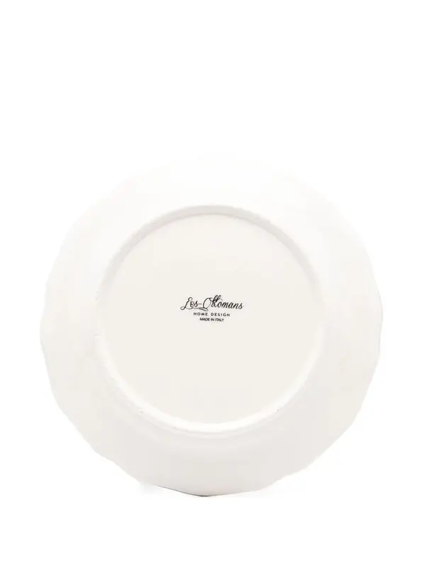 LES-OTTOMANS Striped Ceramic Plate - Yellow