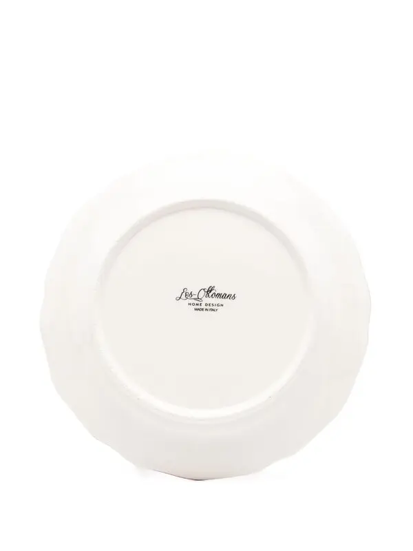 LES-OTTOMANS Striped Ceramic Plate - Blue