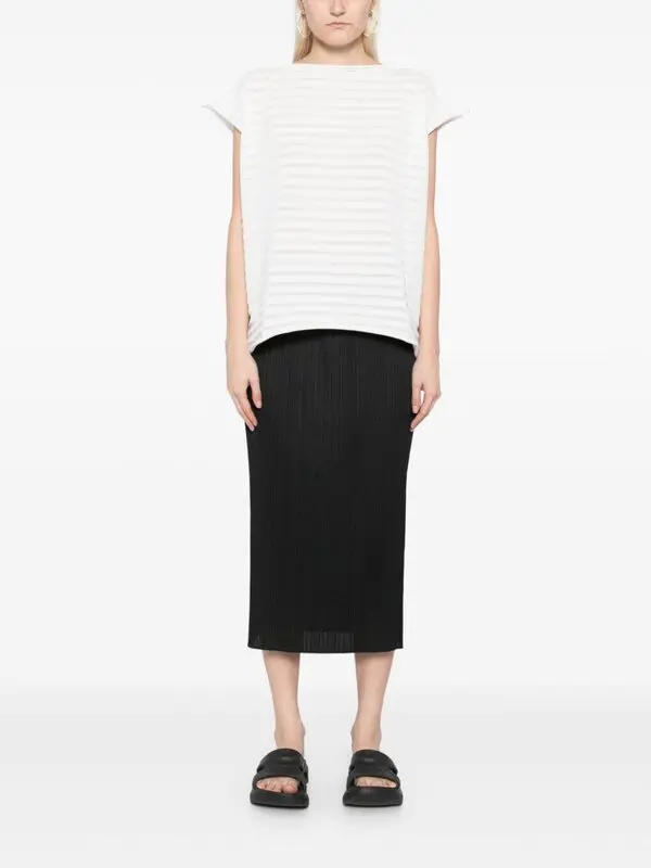 Issey Miyake Mesh Knitted Top - White