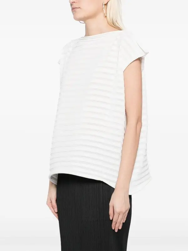 Issey Miyake Mesh Knitted Top - White