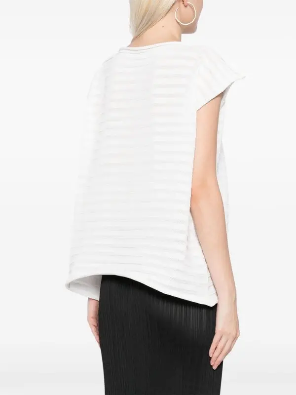 Issey Miyake Mesh Knitted Top - White