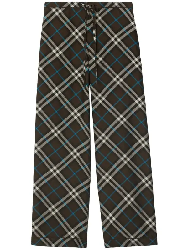 Burberry Check-pattern Trousers - Brown
