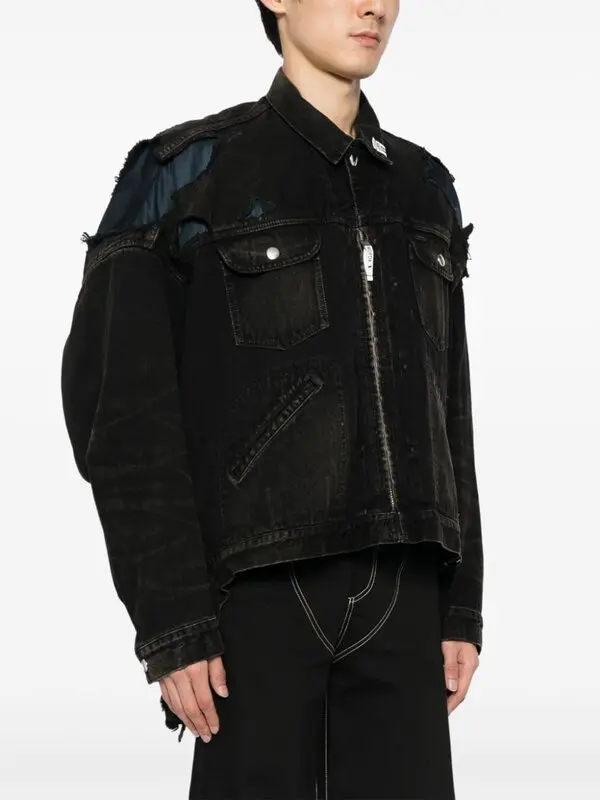 Mihara Yasuhiro Layered Denim Bomber Jacket - Black