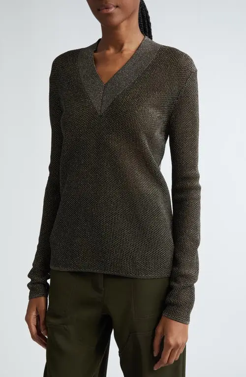 St. John Sparkle Honeycomb Knit Sweater