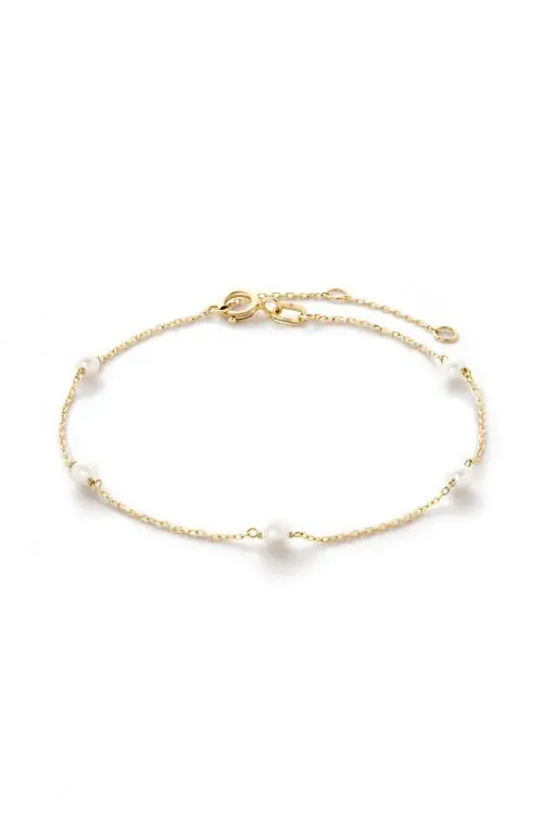 ANA LUISA Pearl Station Bracelet - Gold