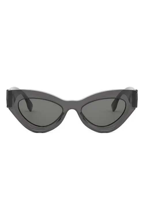 Fendi Ff Diamonds 52mm Cat Eye Sunglasses - Grey/ Other / Smoke