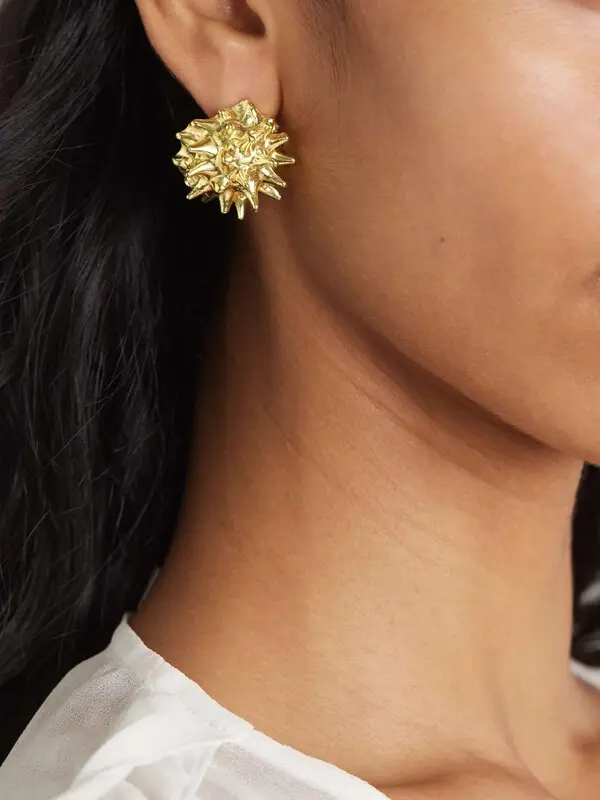 YSSO Sea Urchin Plated Earrings