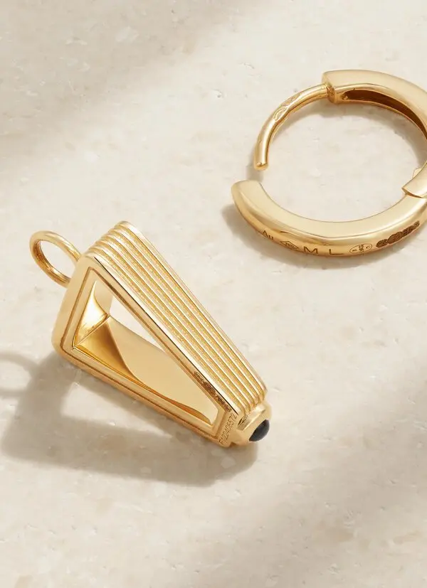 MARIE LICHTENBERG Triangle Baby 18-karat Sapphire Single Hoop Earring