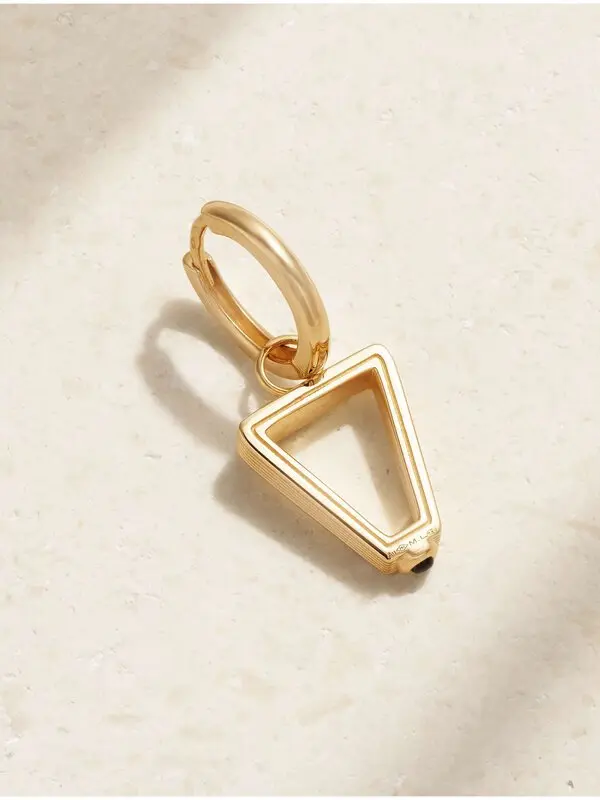 MARIE LICHTENBERG Triangle Baby 18-karat Sapphire Single Hoop Earring