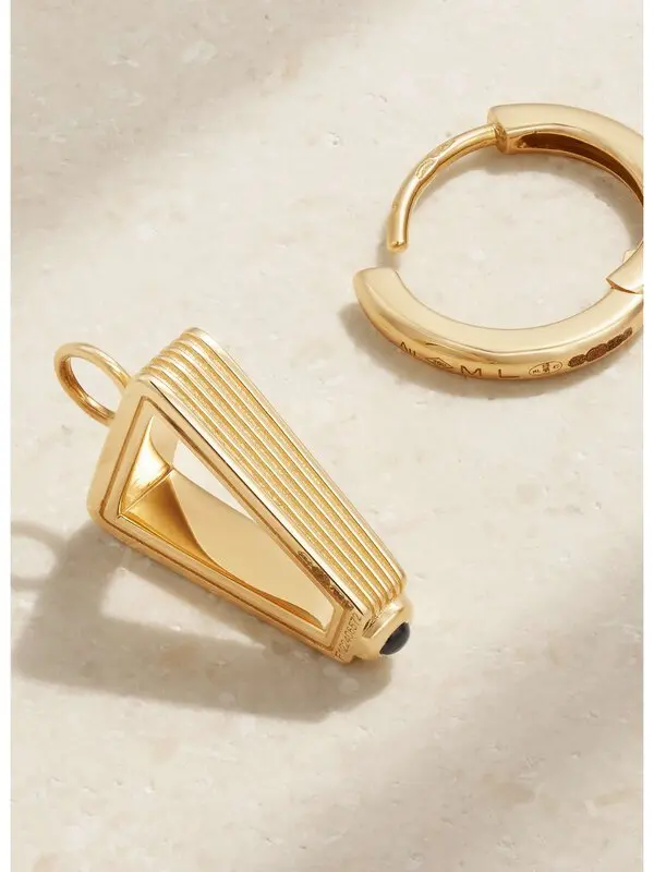 MARIE LICHTENBERG Triangle Baby 18-karat Sapphire Single Hoop Earring