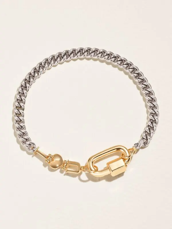 MARLA AARON Curb Talking + Chubby Babylock Bracelet - Gold