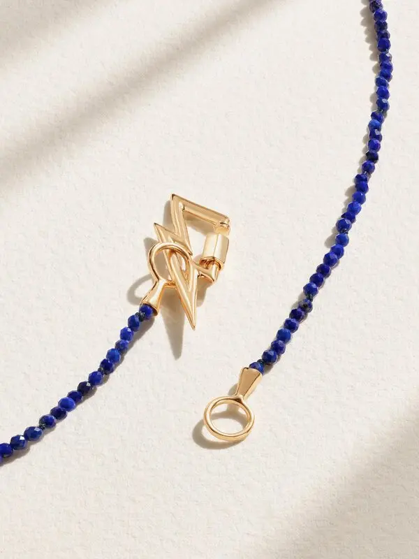 MARLA AARON Itty Bitty Strand 14-karat Lapis Lazuli Necklace