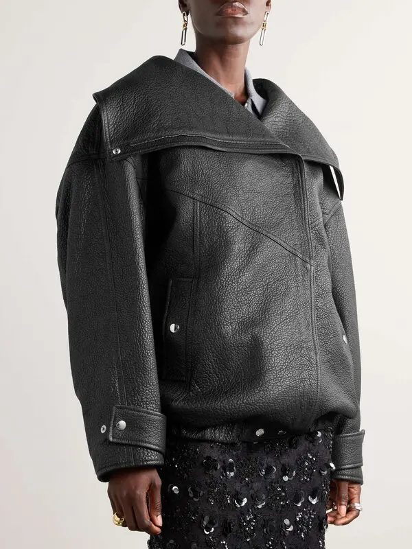 Dolce & Gabbana Oversized Textured-leather Biker Jacket