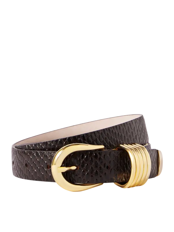 DEHANCHE Déhanche Hollyhock Viper Snake-effect Leather Belt - Brown