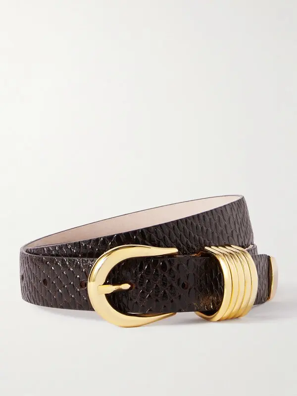 DEHANCHE Déhanche Hollyhock Viper Snake-effect Belt - Brown