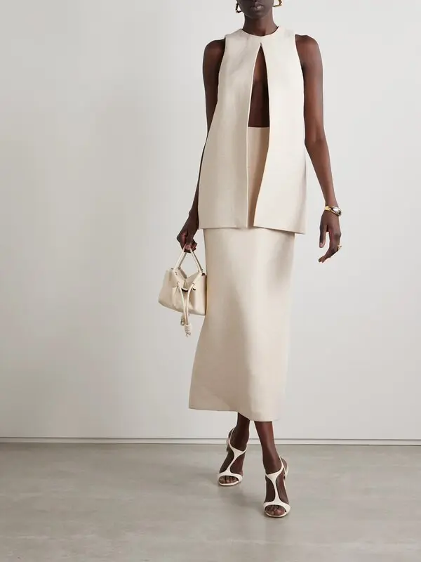 Brandon Maxwell Astrid Cutout Layered Midi Dress