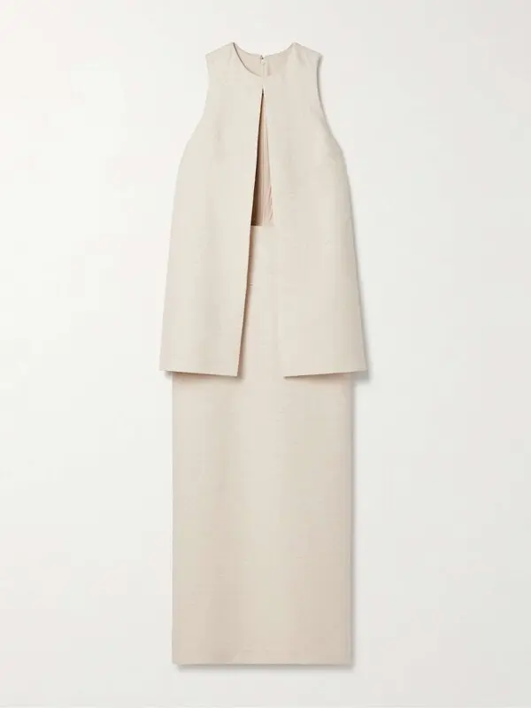 Brandon Maxwell Astrid Cutout Layered Midi Dress