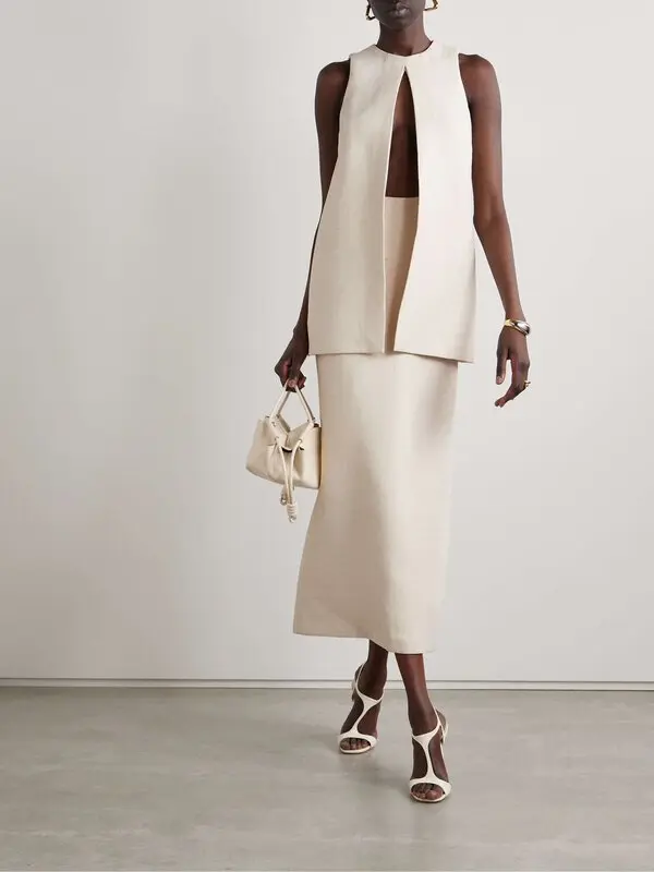 Brandon Maxwell Astrid Cutout Layered Midi Dress