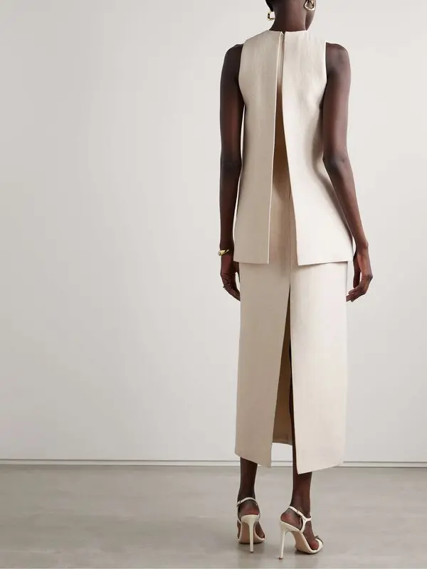 Brandon Maxwell Astrid Cutout Layered Midi Dress