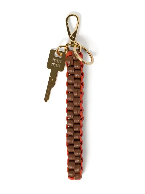 Miu Miu Leather Keychain - Brown | Editorialist