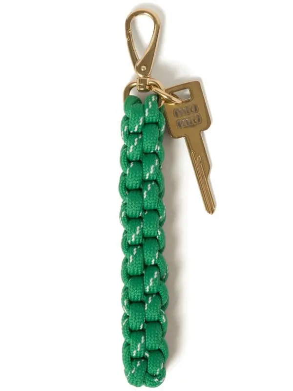 Miu Miu Braided Keyring - Green | Editorialist
