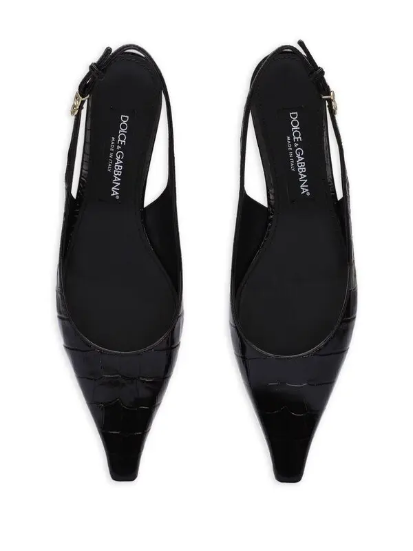 Dolce & Gabbana 30mm Croc-effect Slingback Pumps