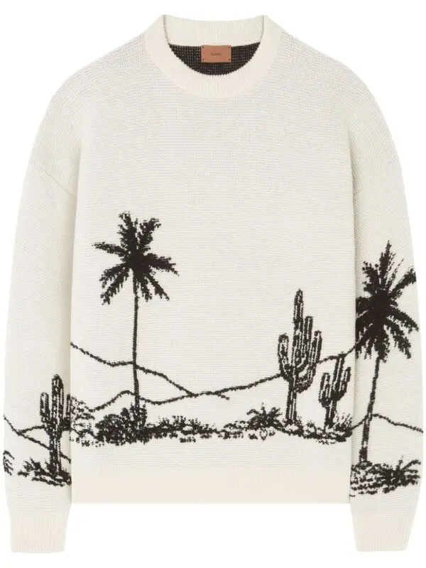 Alanui Desert Print Knitted Jumper - White
