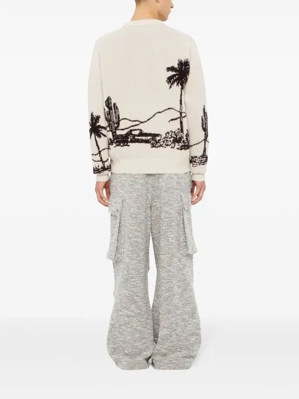 Alanui Desert Print Knitted Jumper - White