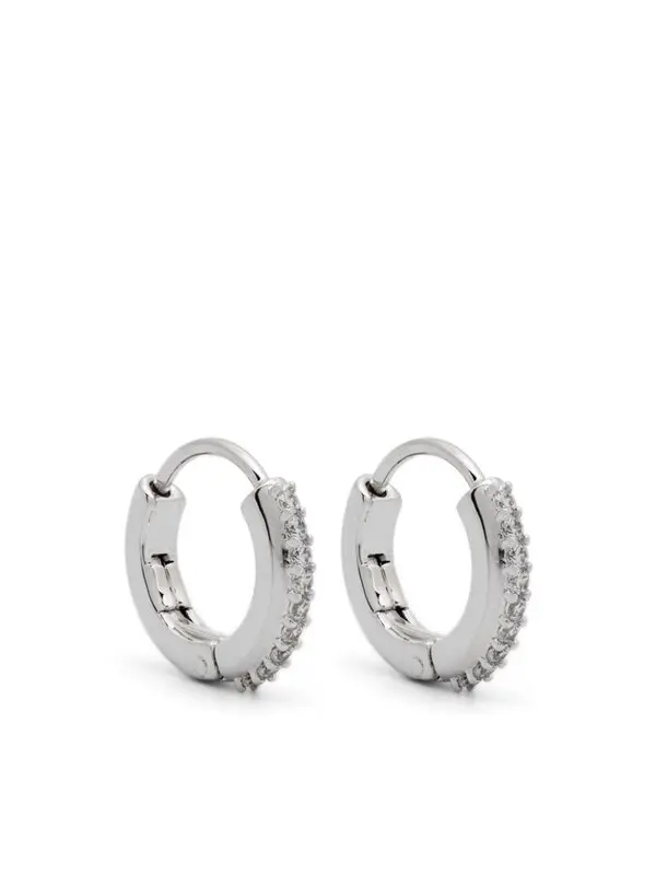 SWAROVSKI Matrix Hoop Earrings - Silver