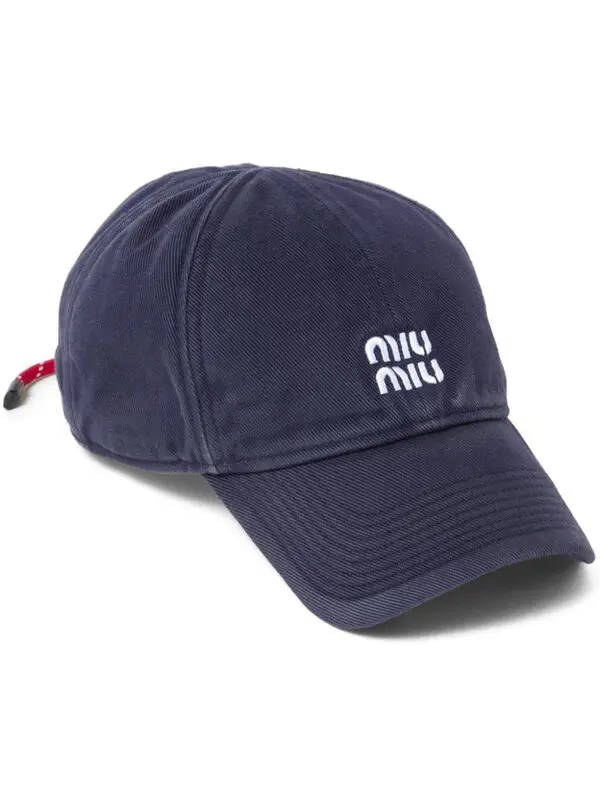 Miu Miu Logo-embroidered Denim Baseball Cap