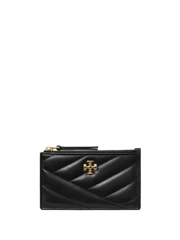 Tory Burch Kira Chevron Zipped Card Holder - Black