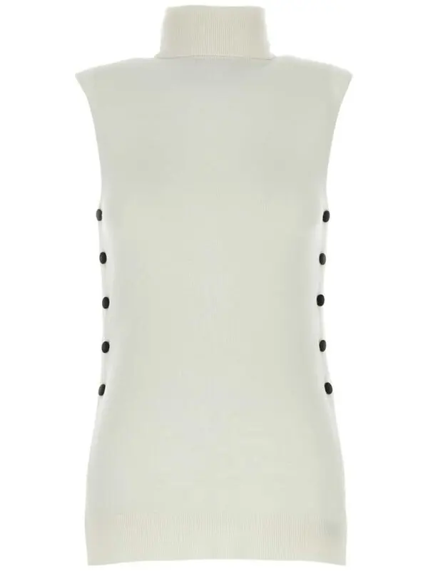 Giorgio Armani Wool Sleeveless Top - White