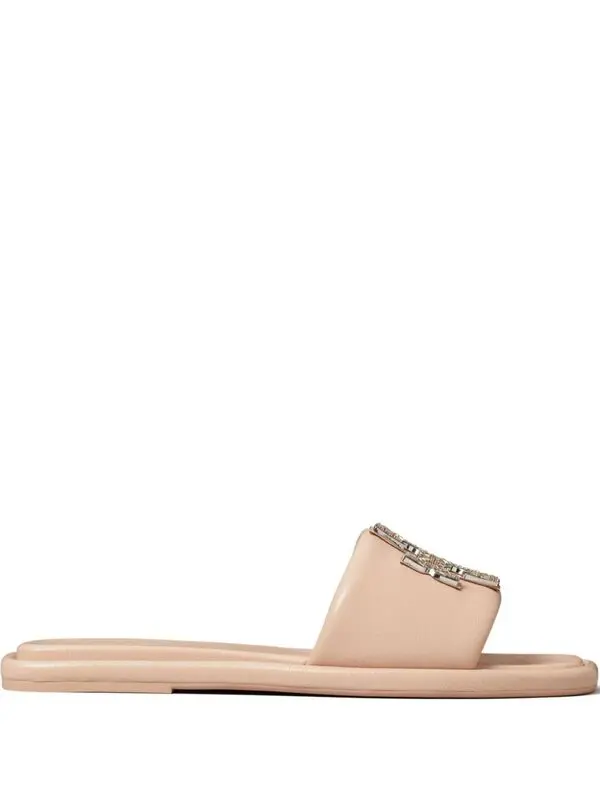 Tory Burch Double T Deco Sport Slides - Pink