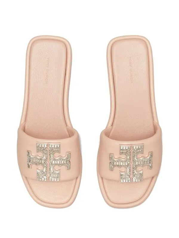 Tory Burch Double T Deco Sport Slides - Pink