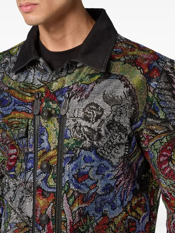 Philipp Plein Crystal-embellished Denim Jacket