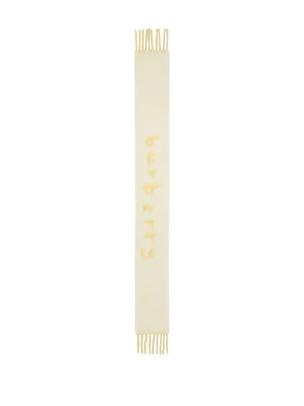 Burberry Logo-intarsia Reversible Scarf - Yellow