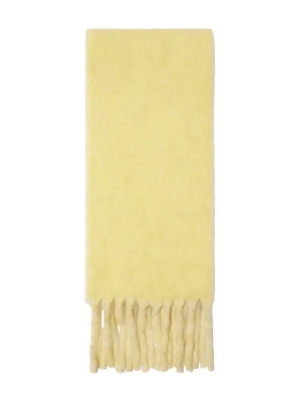 Burberry Logo-intarsia Reversible Scarf - Yellow