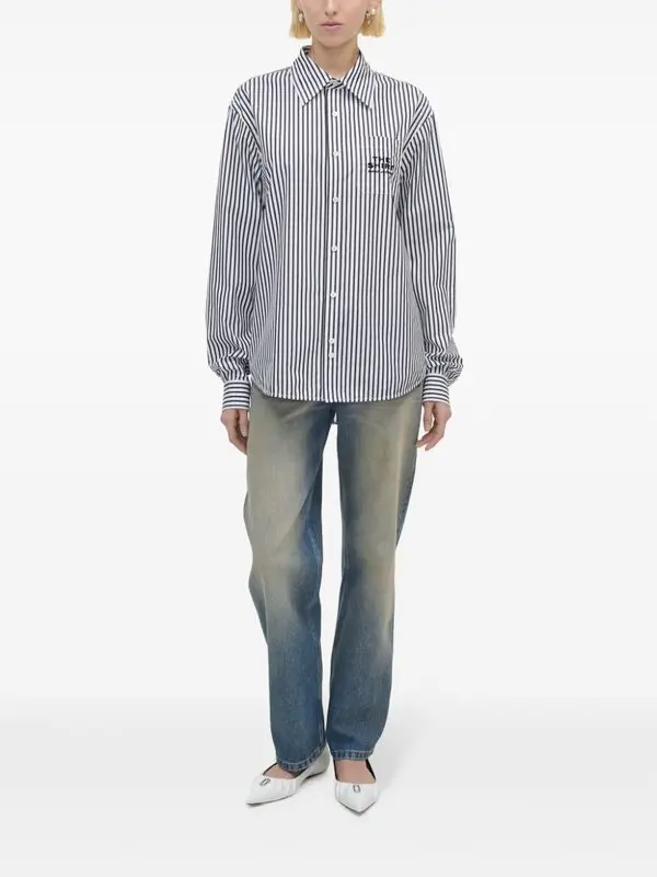 Marc Jacobs Striped Cotton Shirt - Black