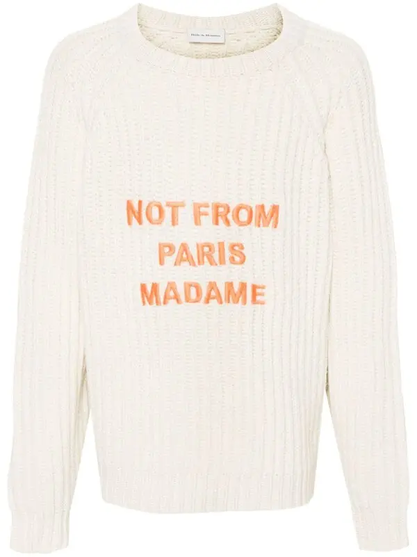 Drole De Monsieur Le Maille Tressée Slogan Jumper