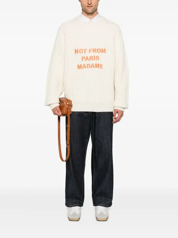 Drole De Monsieur Le Maille Tressée Slogan Jumper
