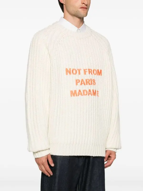 Drole De Monsieur Le Maille Tressée Slogan Jumper