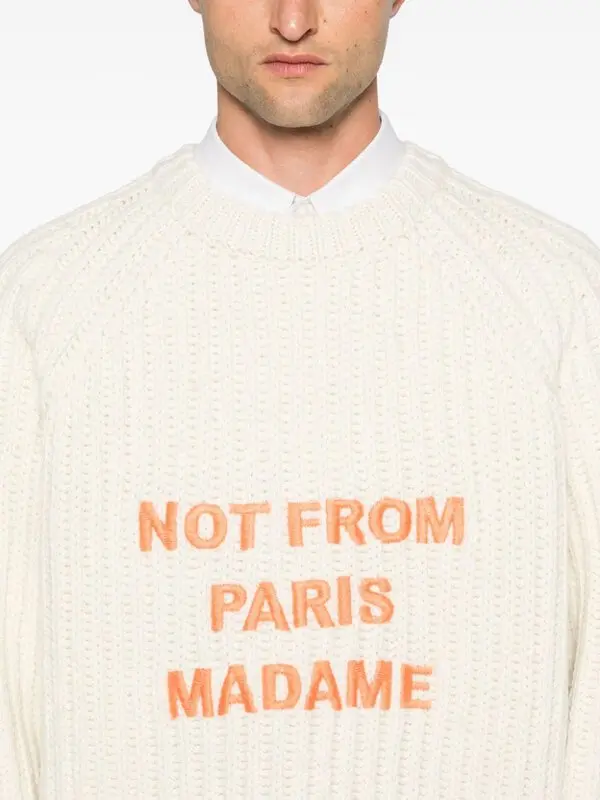 Drole De Monsieur Le Maille Tressée Slogan Jumper