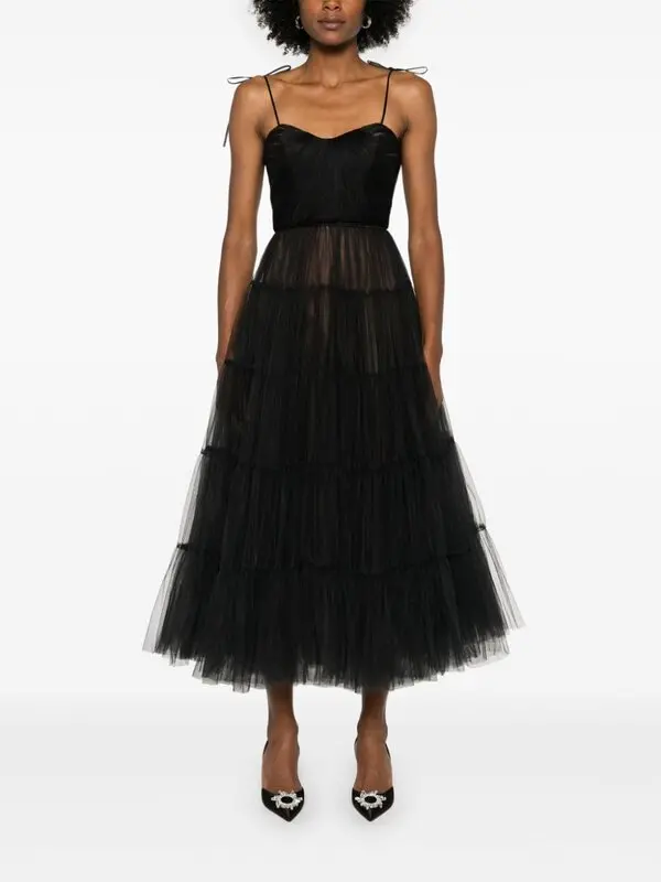 ANA RADU Tulle Maxi Dress - Black