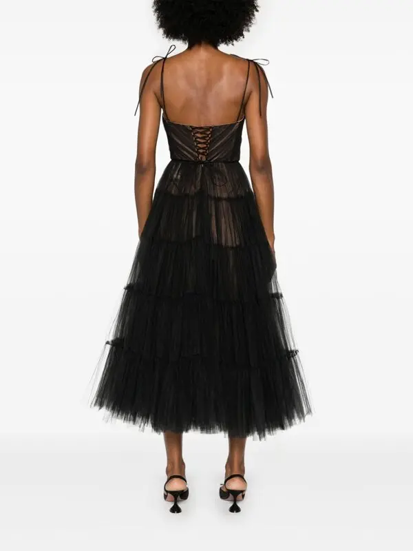 ANA RADU Tulle Maxi Dress - Black