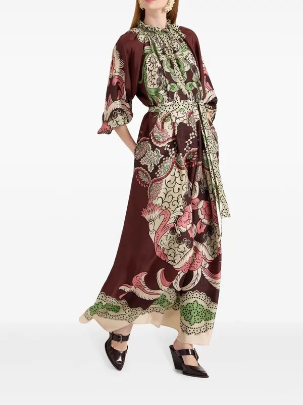La DoubleJ Cerere Printed Silk Dress