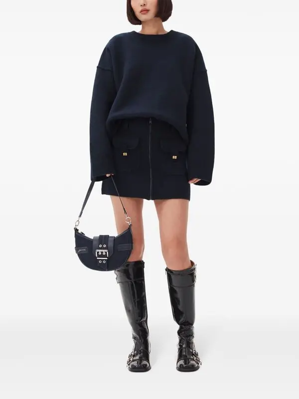 GANNI Small Bucky Denim Crossbody Bag - Blue