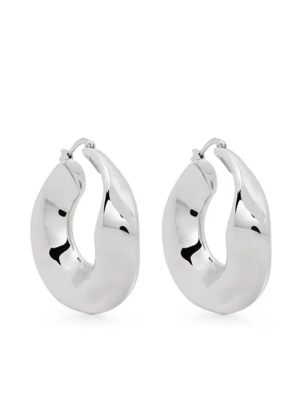 JIL SANDER Sculpted Hoop Earrings - Silver