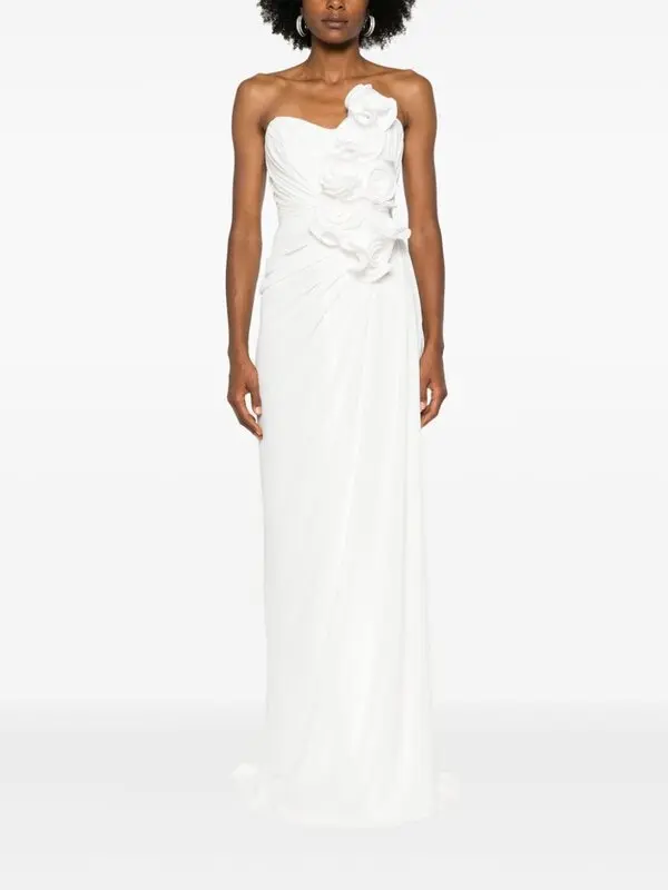 ANA RADU Floral-appliqué Maxi Dress